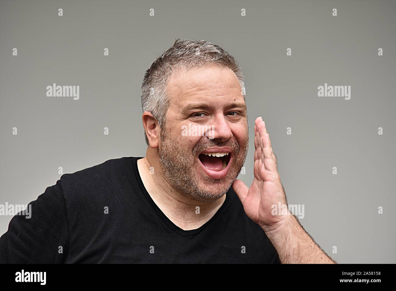 An Adult Male Shouting Stock Photo - Alamy