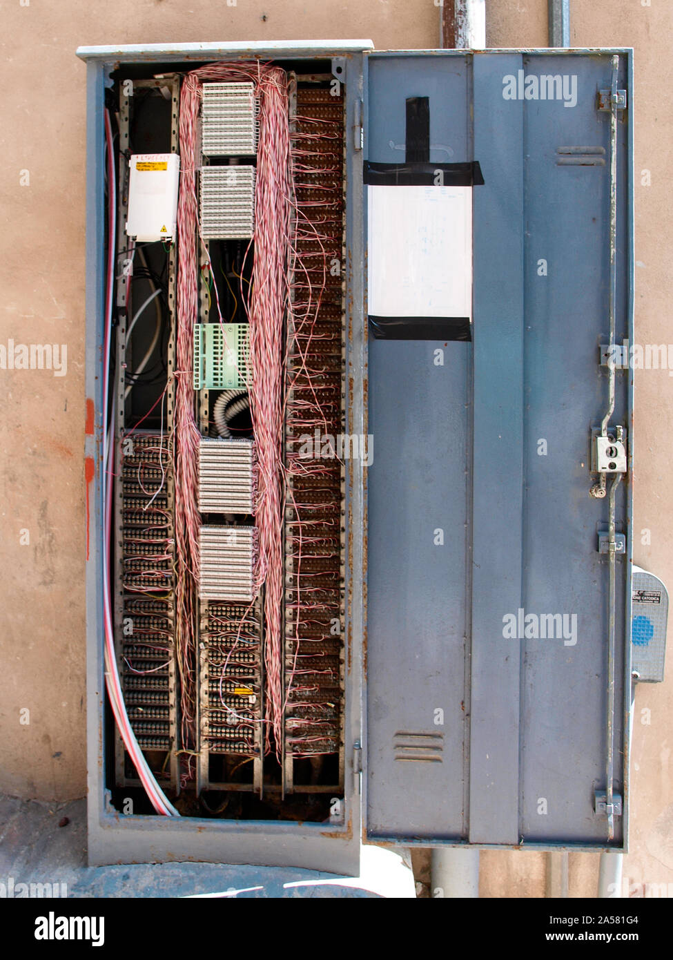 Urbino, Italy - August 19, 2017: electrical panel with connections ...