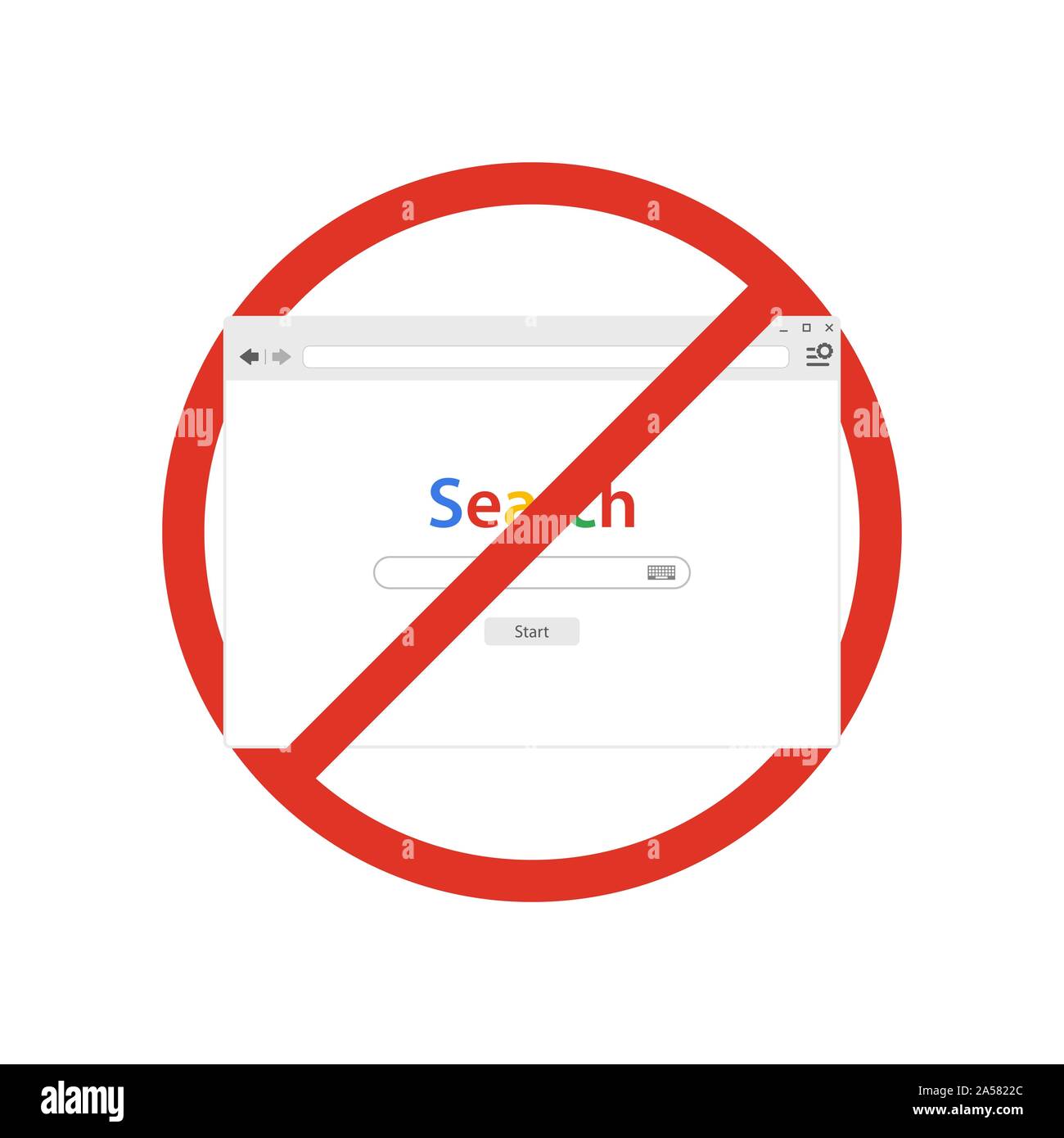 Browser Window In Prohibition Sign Browser Banned Stock Vector Image And Art Alamy