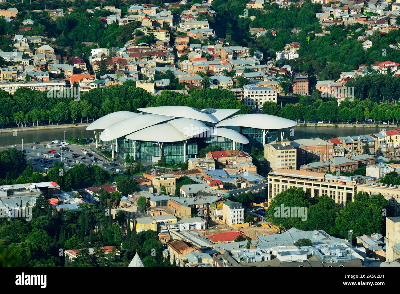 The Public Service Building and the Mtkvari river. Tbilisi, Georgia ...