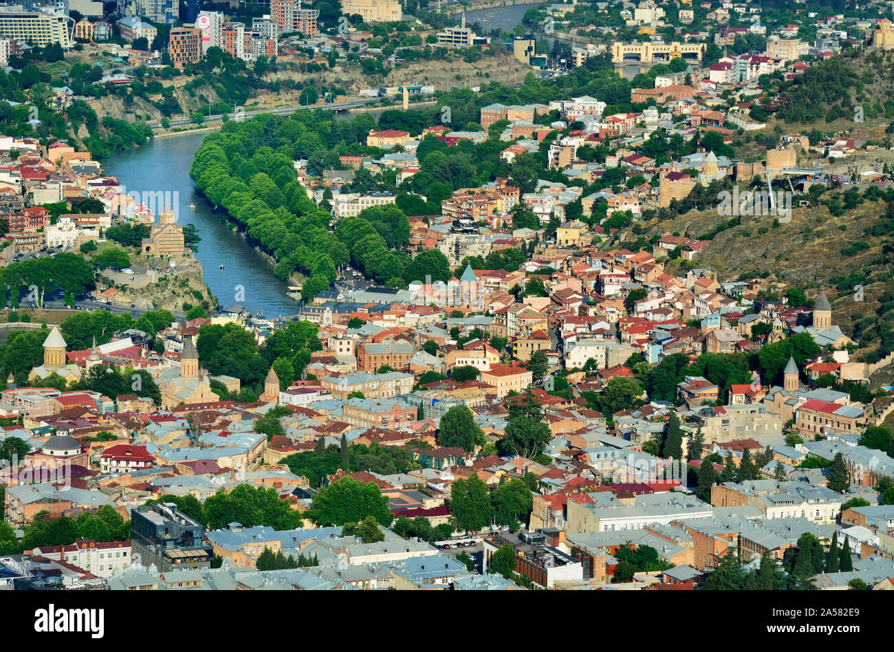 The Old Town and the Mtkvari river. Tbilisi, Georgia. Caucasus Stock ...