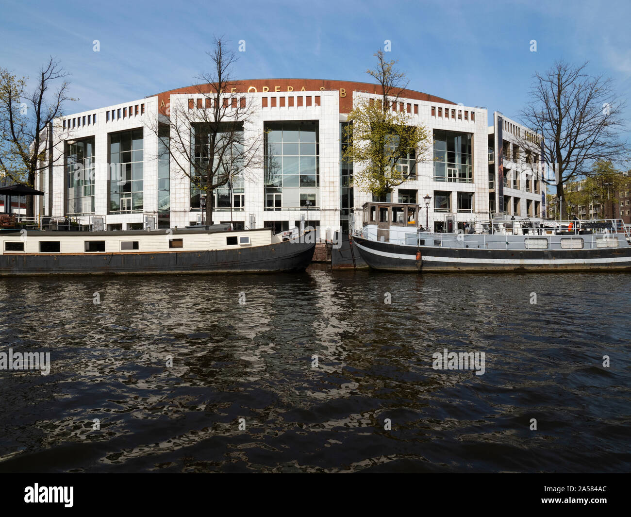 Stopera opera and ballet building on waterfront of Amstel river ...