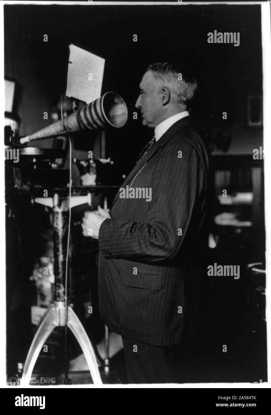 Warren Gamaliel Harding, 1865-1923, three-quarters length, speaking ...