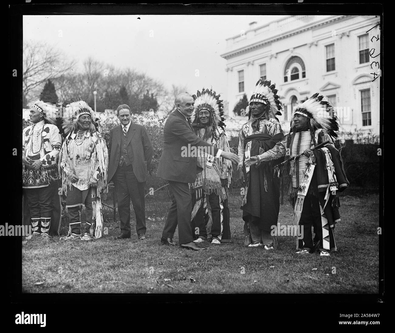 Warren Harding and Native Americans at White House, Washington, D.C ...