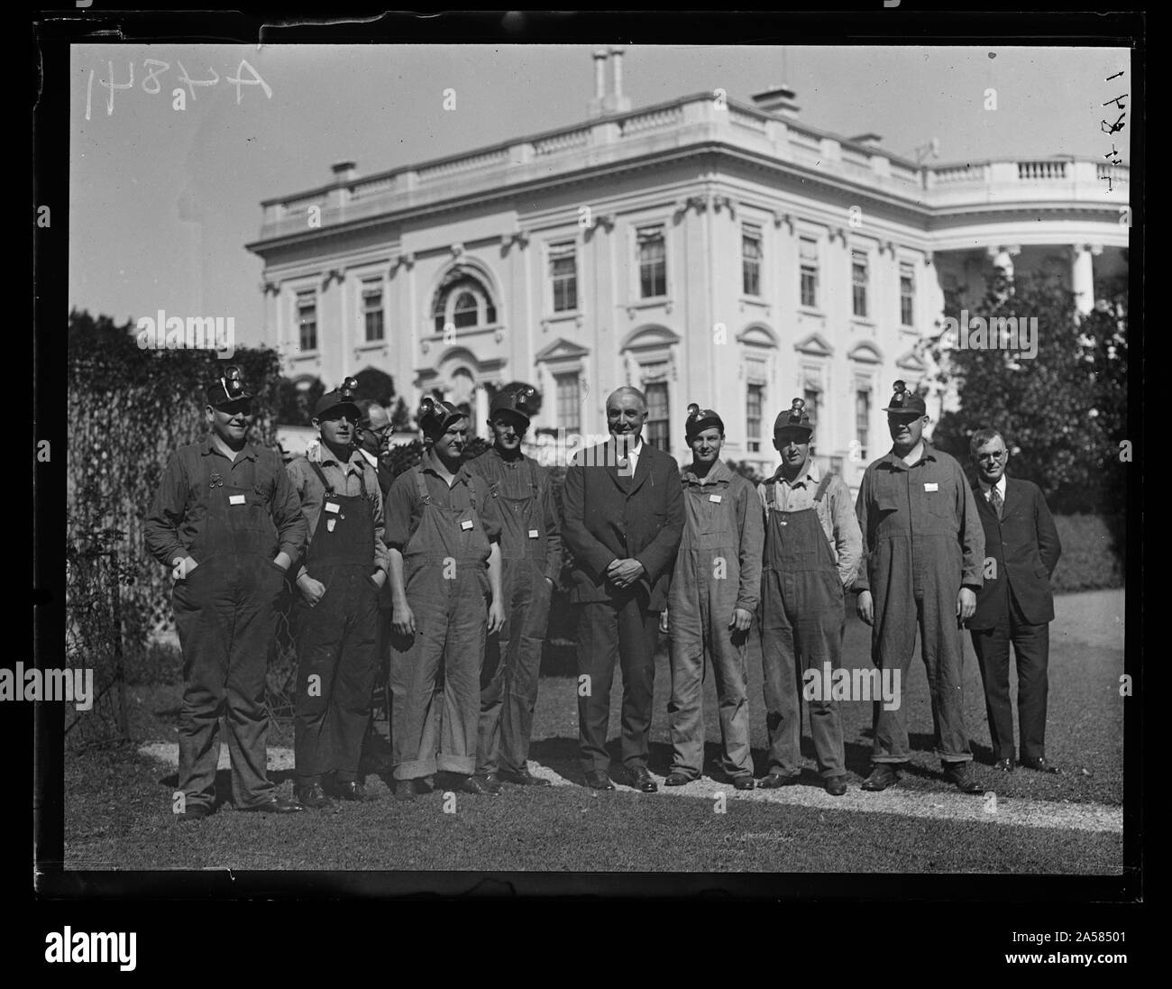 Harding and group outside White House, 3/16/21 Stock Photo - Alamy