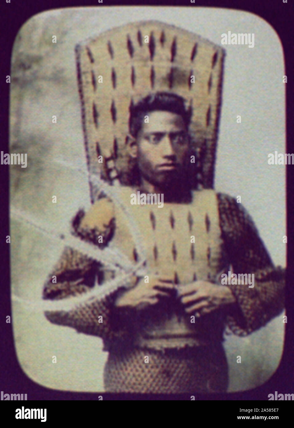 Warrior in ceremonial armor, holding triton Stock Photo - Alamy