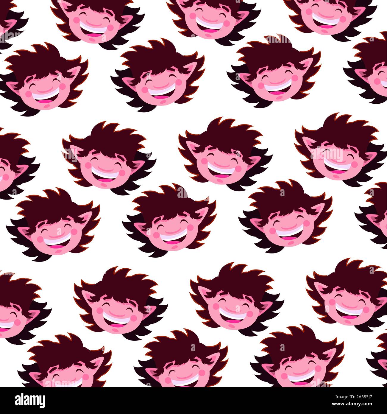 pattern of head of elf on white background vector illustration design ...