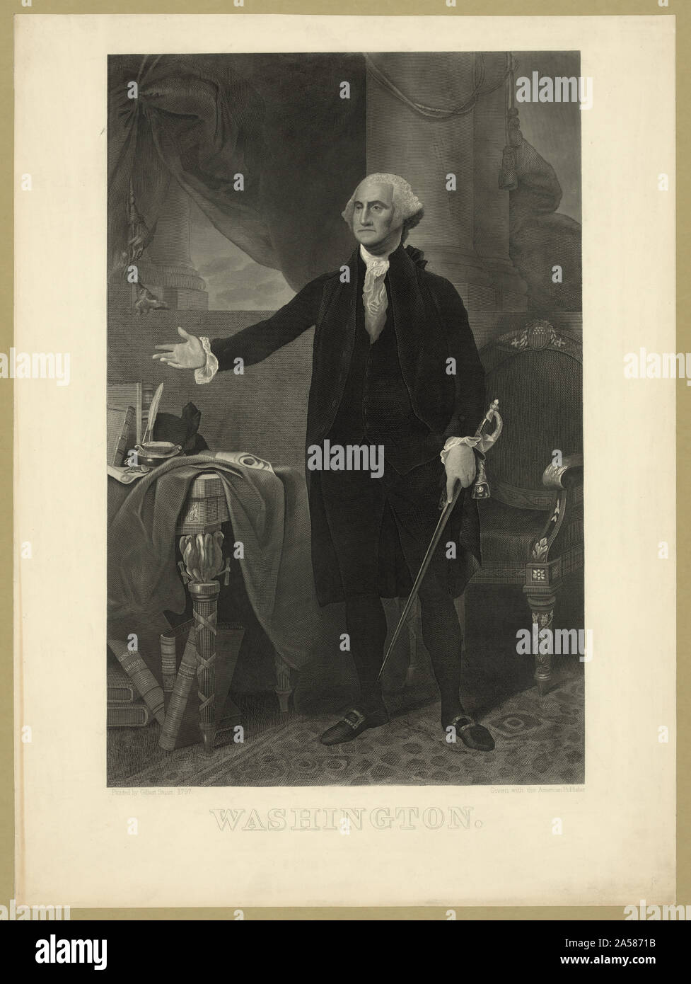 Washington / painted by Gilbert Stuart 1797 Stock Photo - Alamy