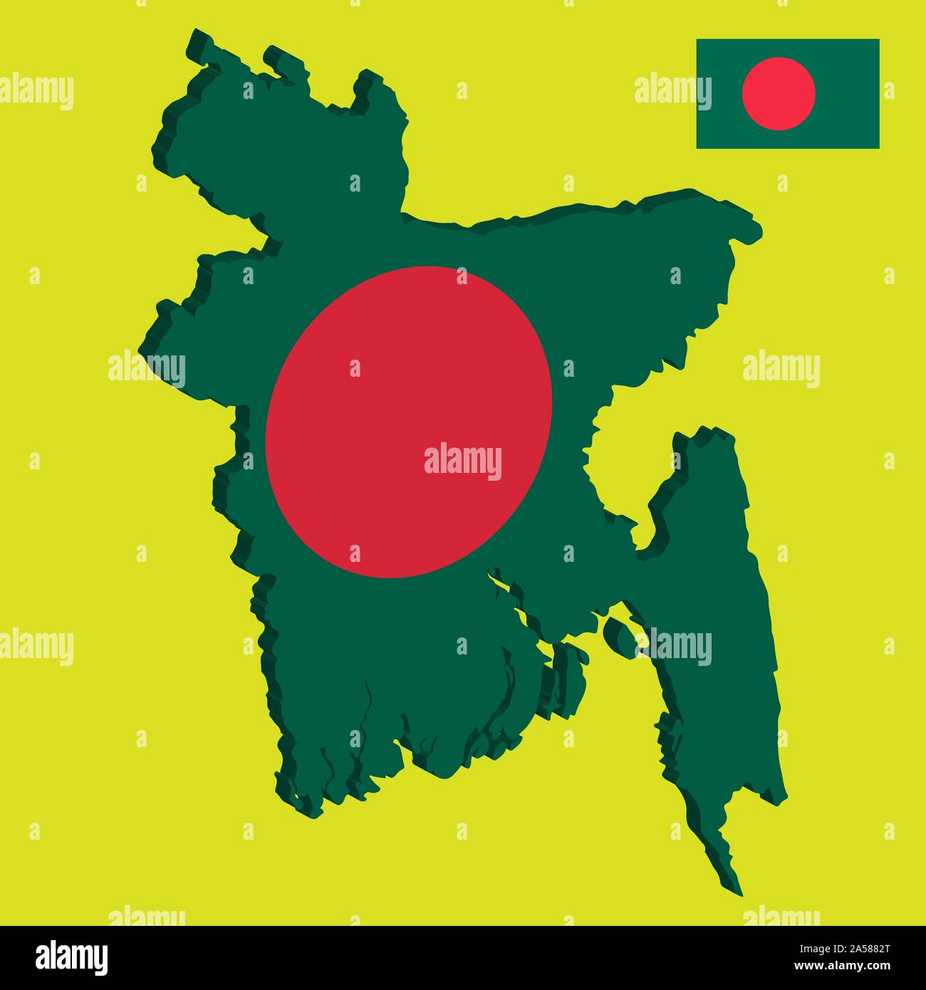3D Bangladesh map flag Vector illustration eps 10 Stock Vector Image ...