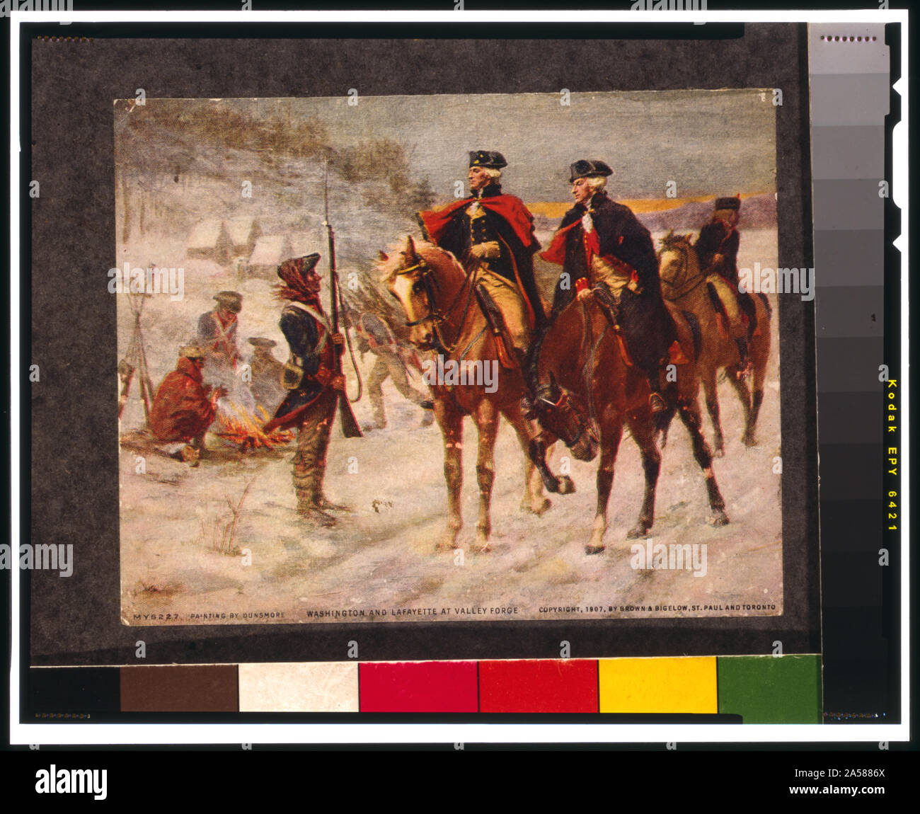 Washington and Lafayette at Valley Forge / painting by Dunsmore Stock ...