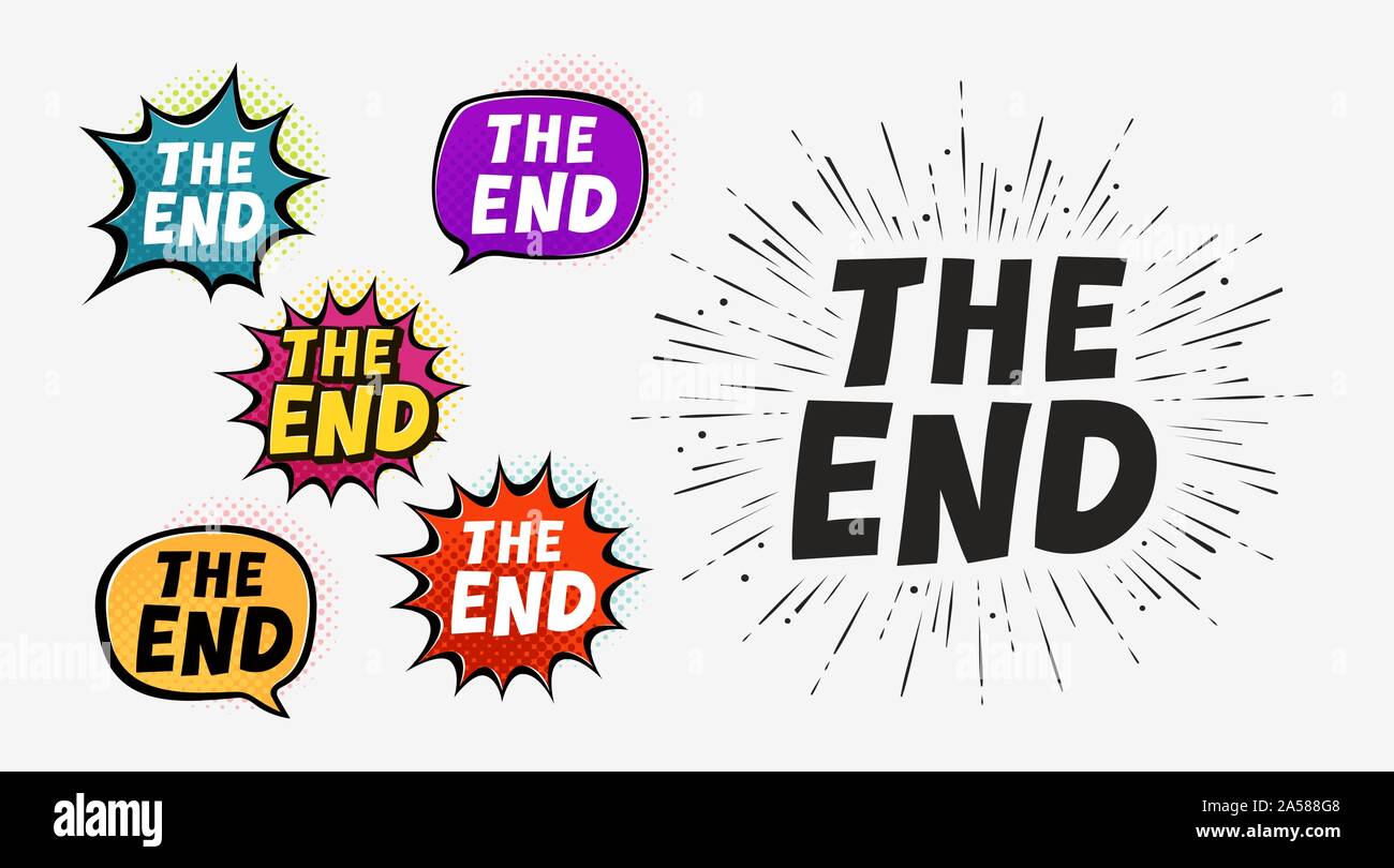 The End set of labels. Vector illustration Stock Vector Image & Art - Alamy