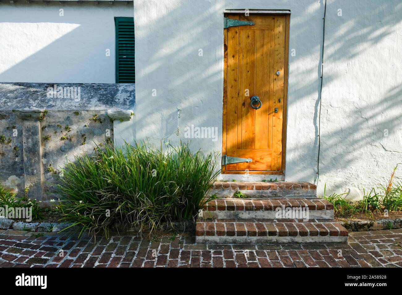 Beautiful wooden door in St. Georges Bermuda Stock Photo - Alamy
