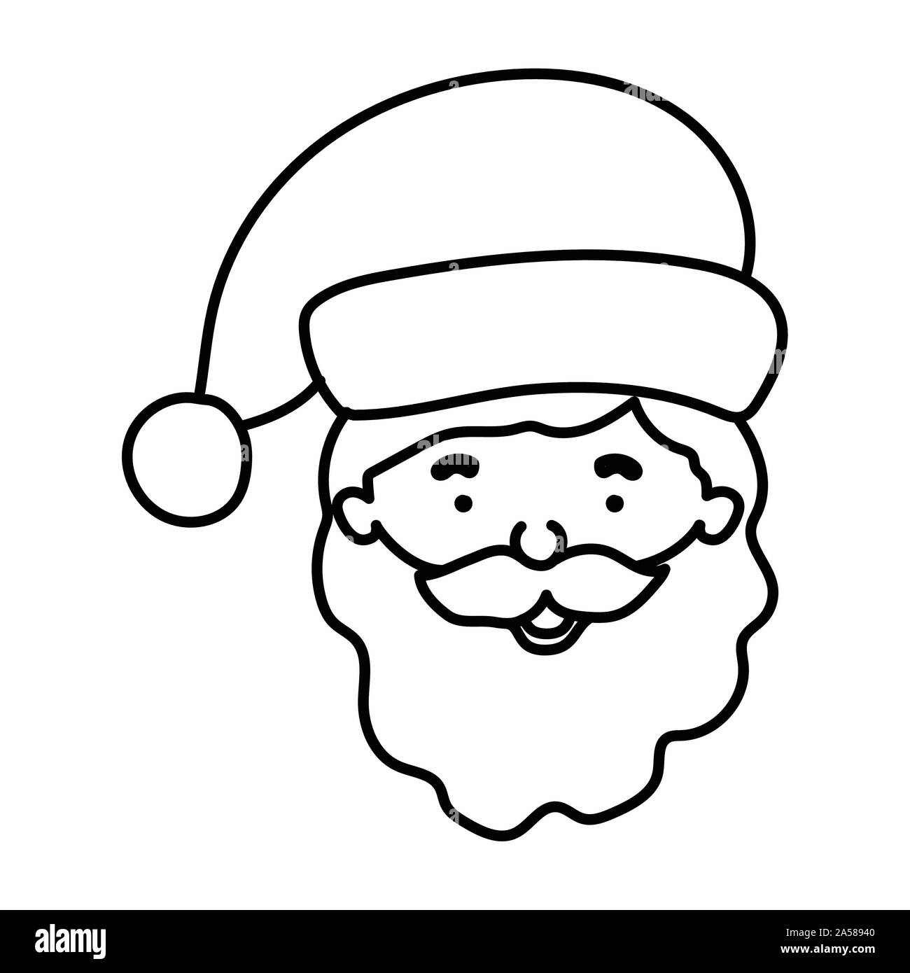 merry christmas santa claus head character Stock Vector Image & Art - Alamy