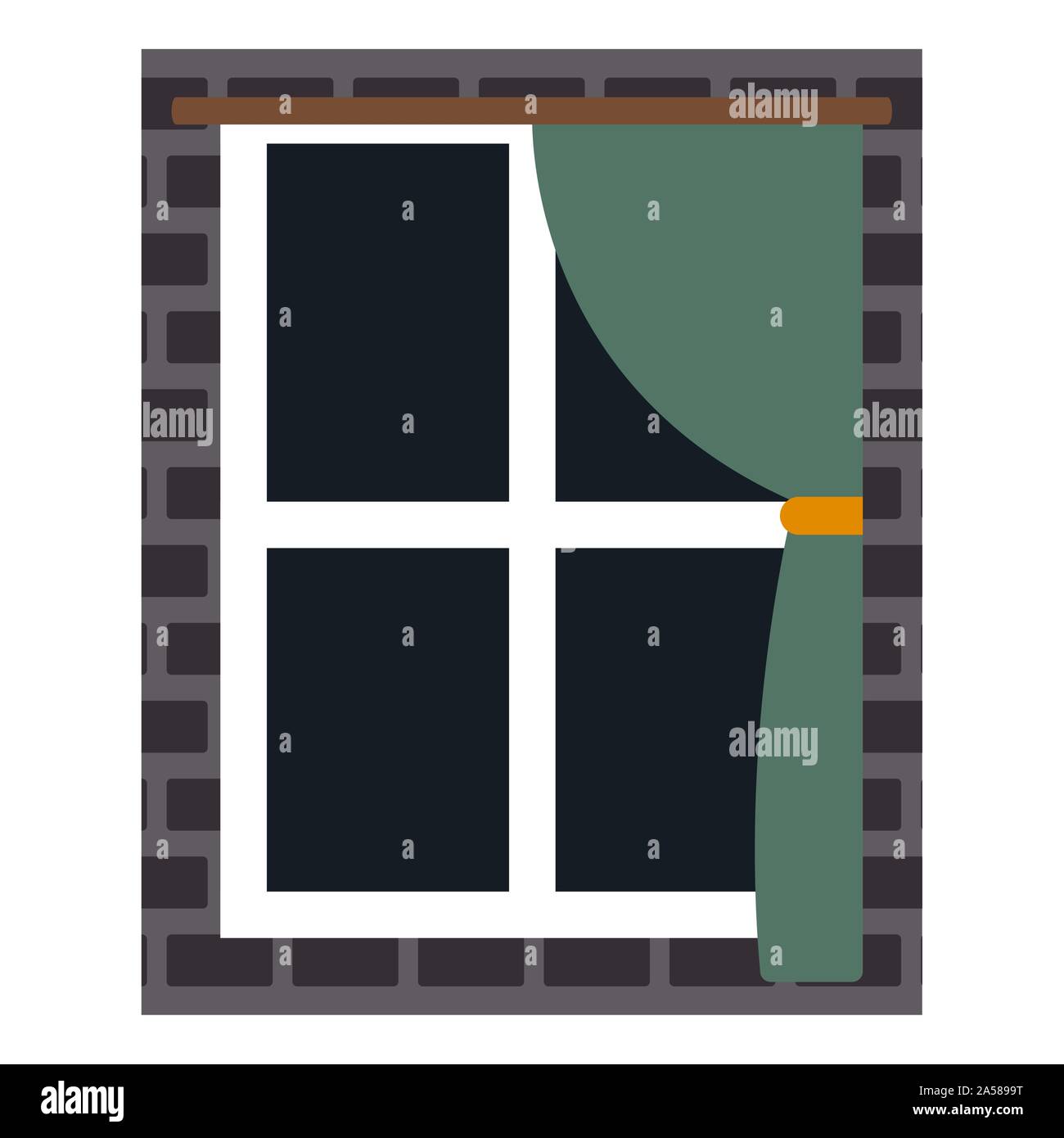 Isolated window with curtains over a white background - Vector Stock ...