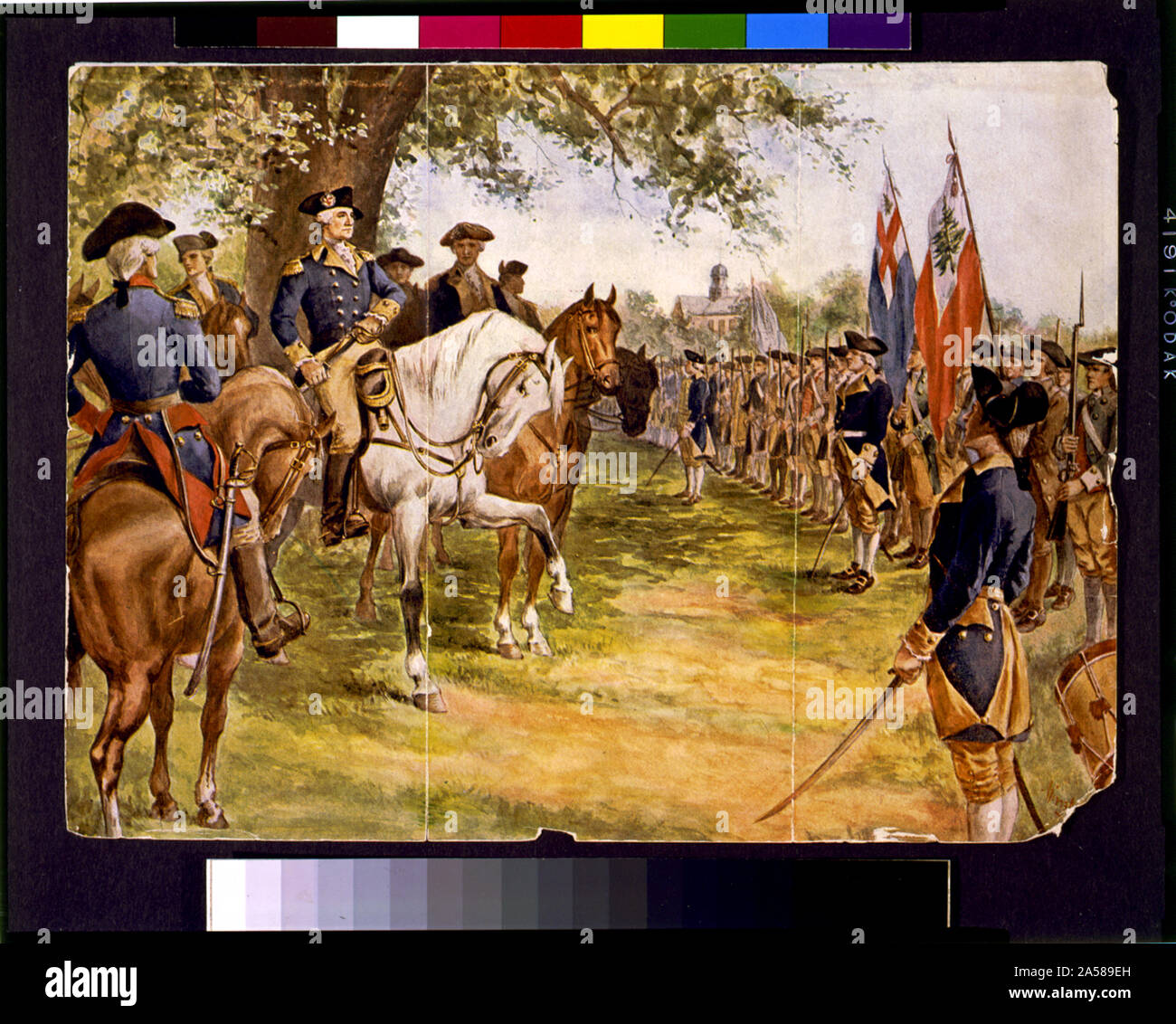 Washington taking command of the american army at cambridge hi-res ...