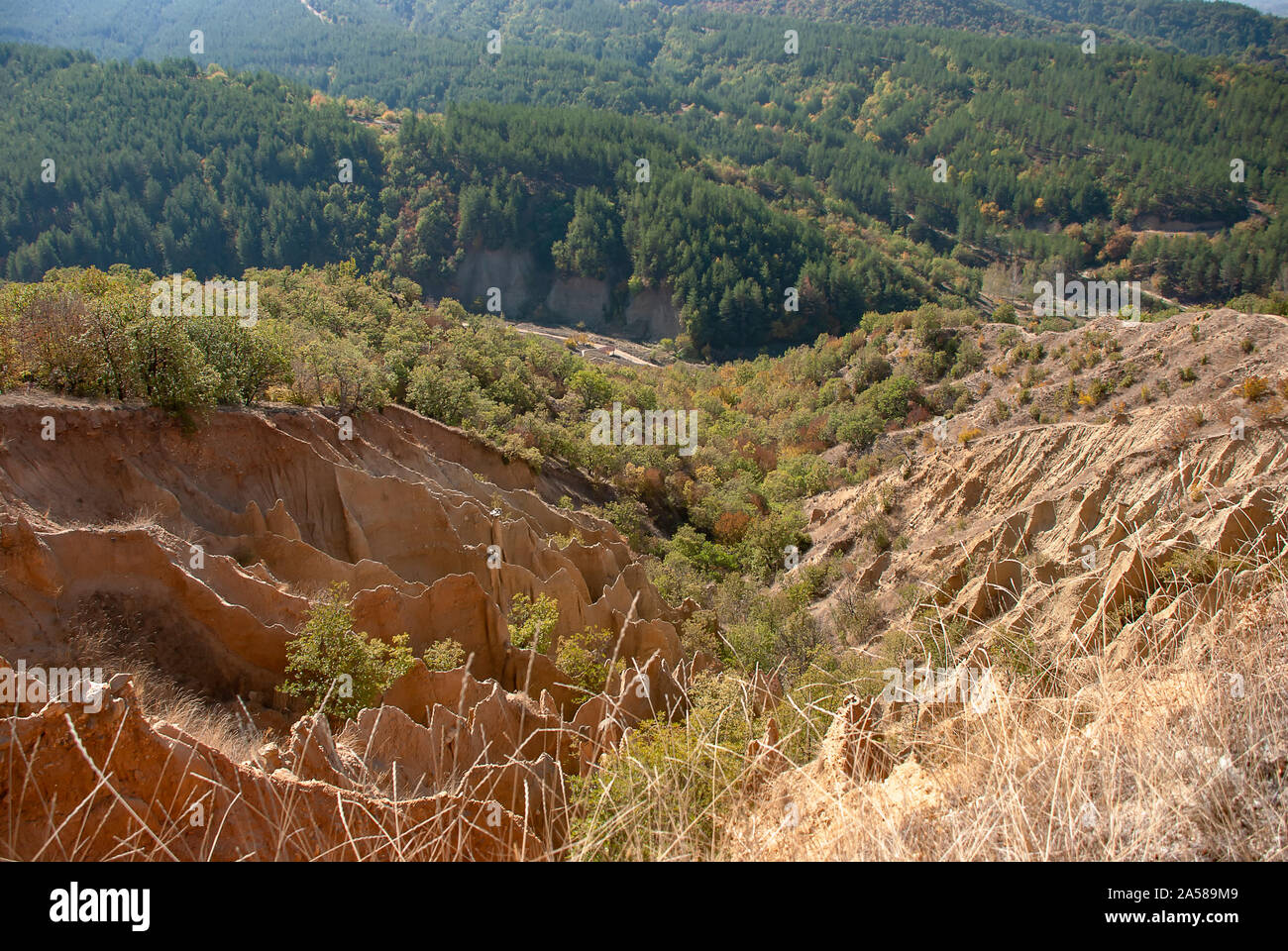The Stob Earth Pyramids in the foothills of the Rila Mountains in ...