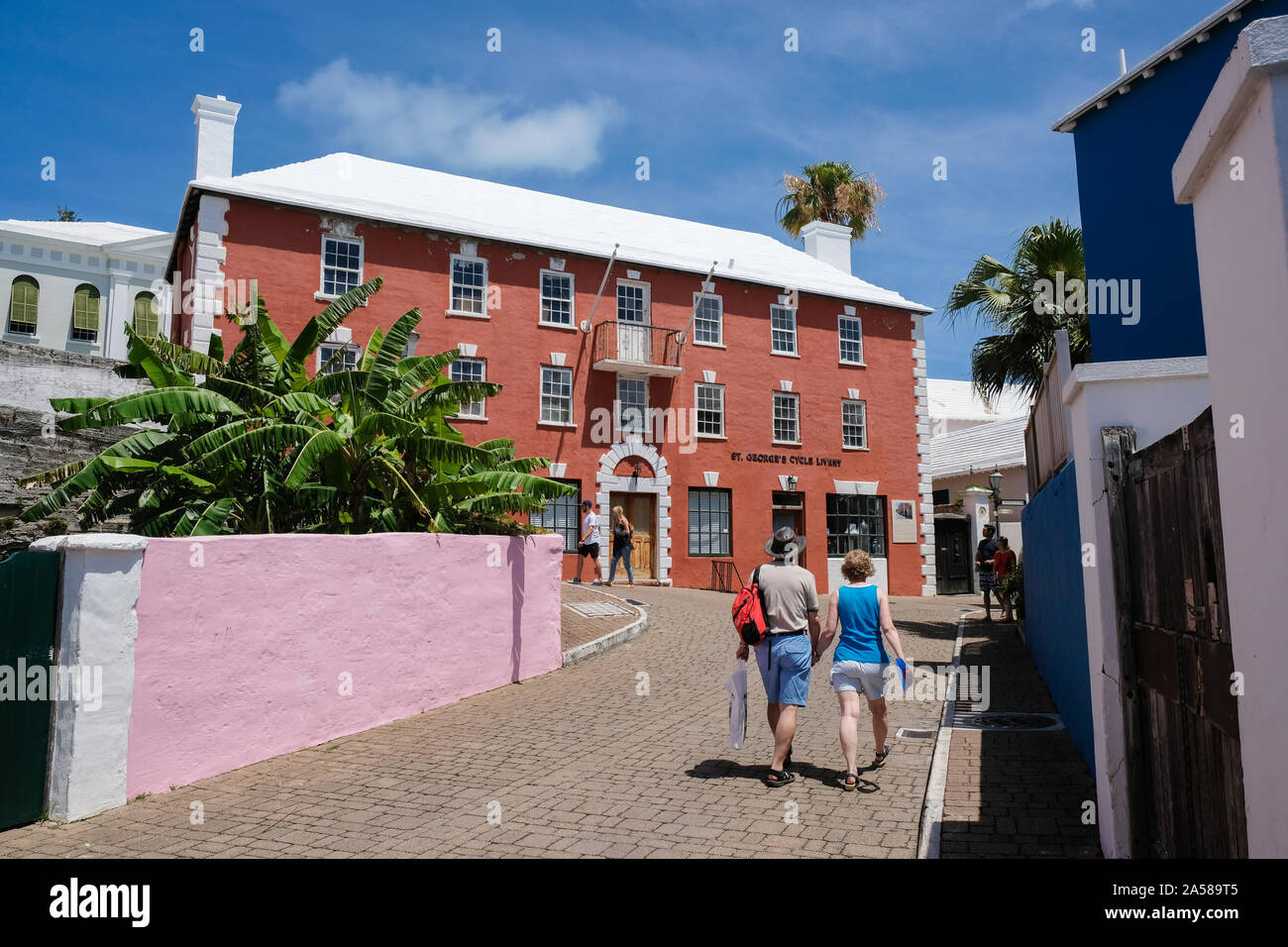 Pink and blue are favorite colors in Bermuda Stock Photo - Alamy
