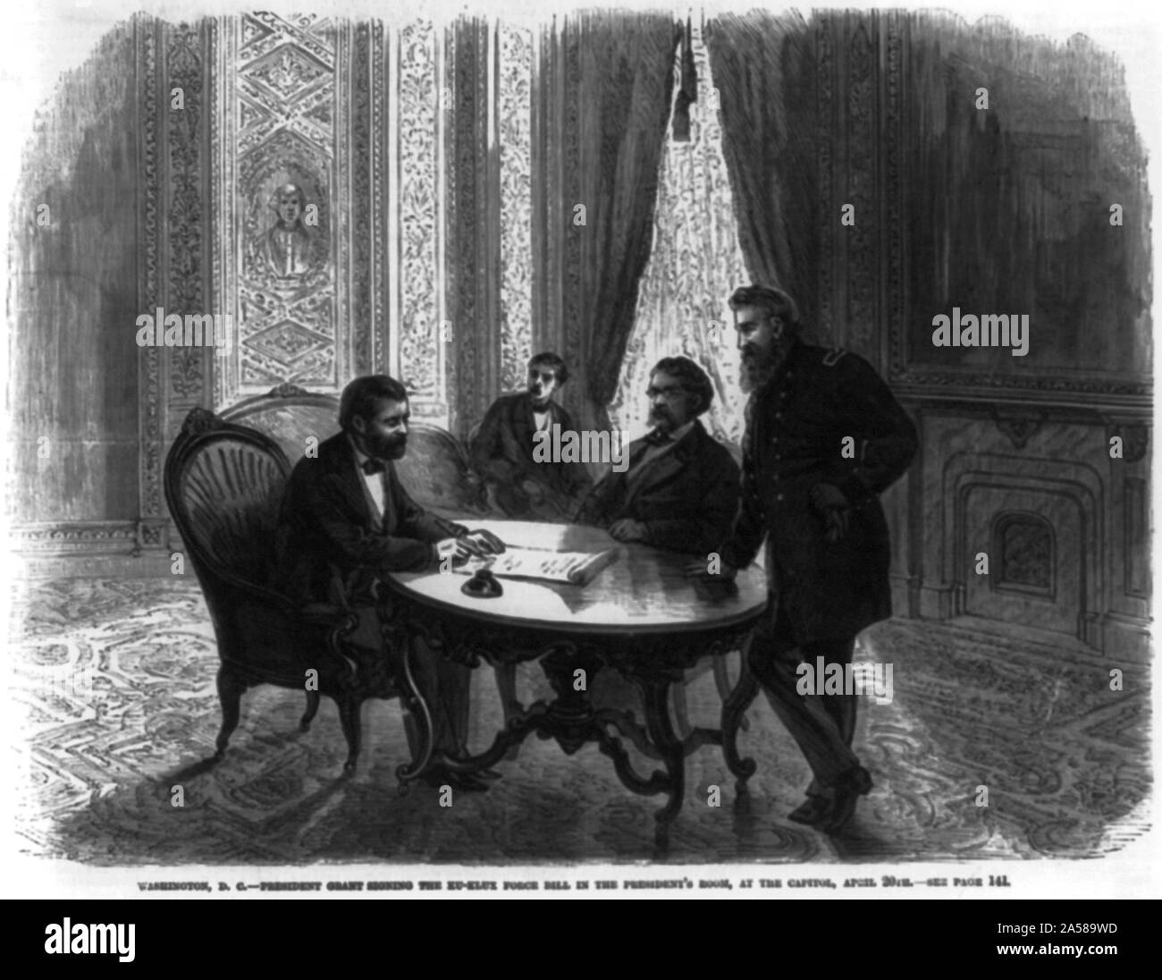 Washington, D.C. - President Grant signing the Ku-Klux Force Bill in ...