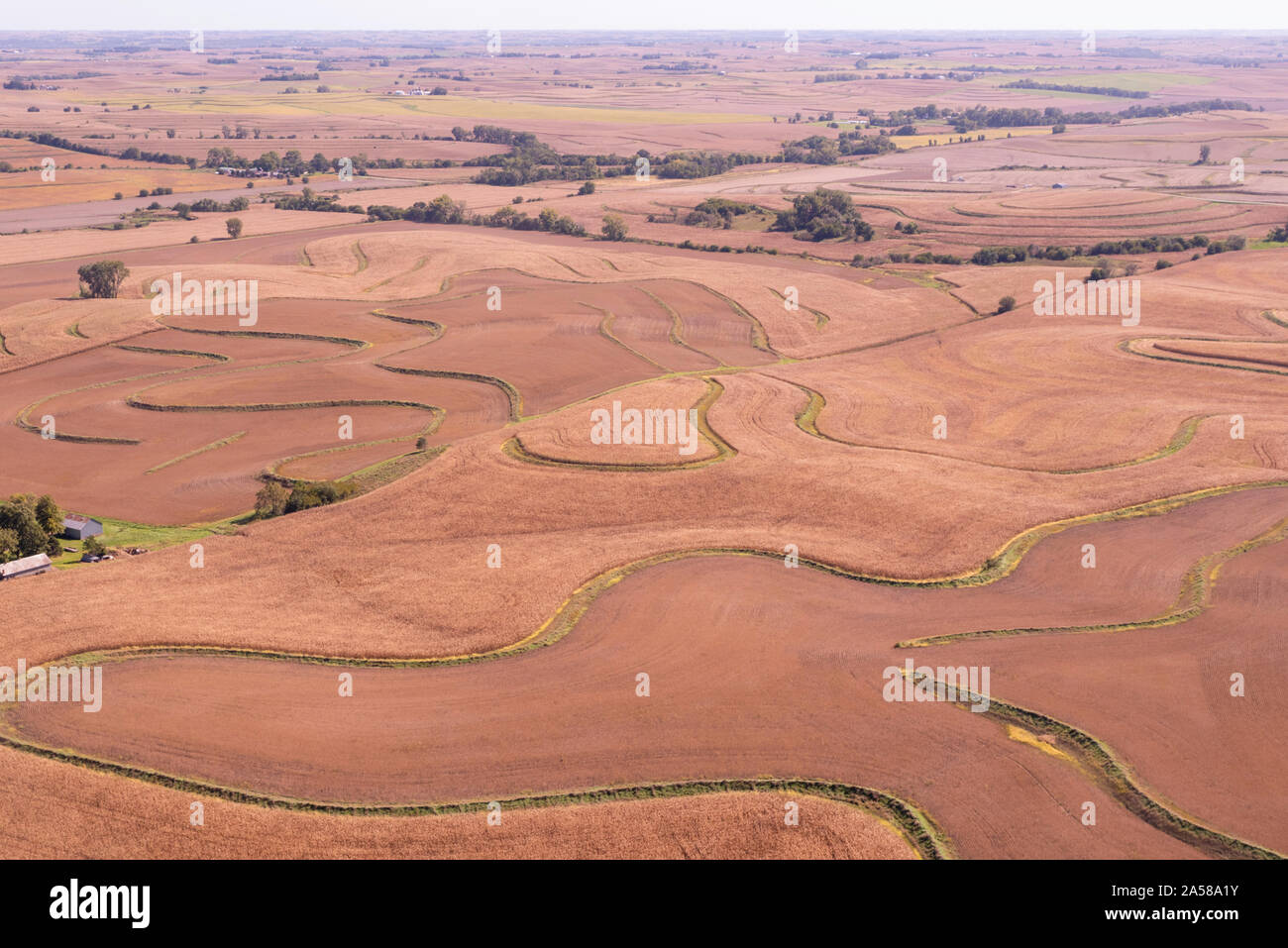 Aerial photograph of rural farmland in Montgomery County, Iowa, USA ...