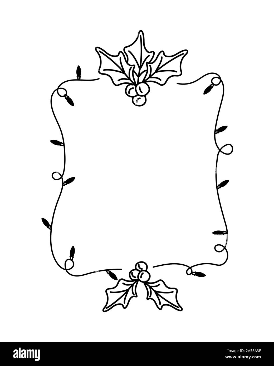 Garland christmas glowing lights Black and White Stock Photos & Images ...