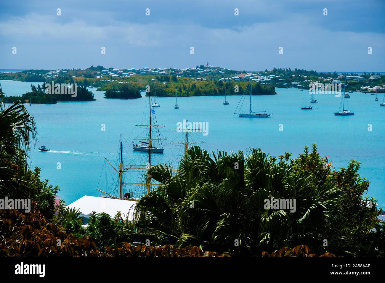 Sailing vessel Picton Castle in St. Georges Harbor, Bermuda Stock Photo ...