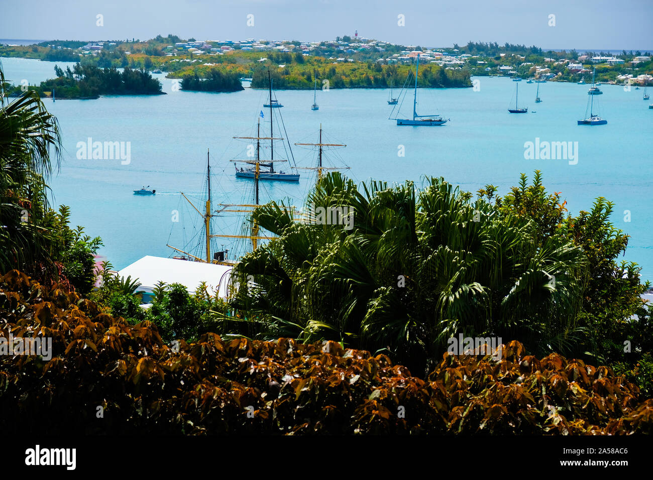 Sailing vessel Picton Castle in St. Georges Harbor, Bermuda Stock Photo ...
