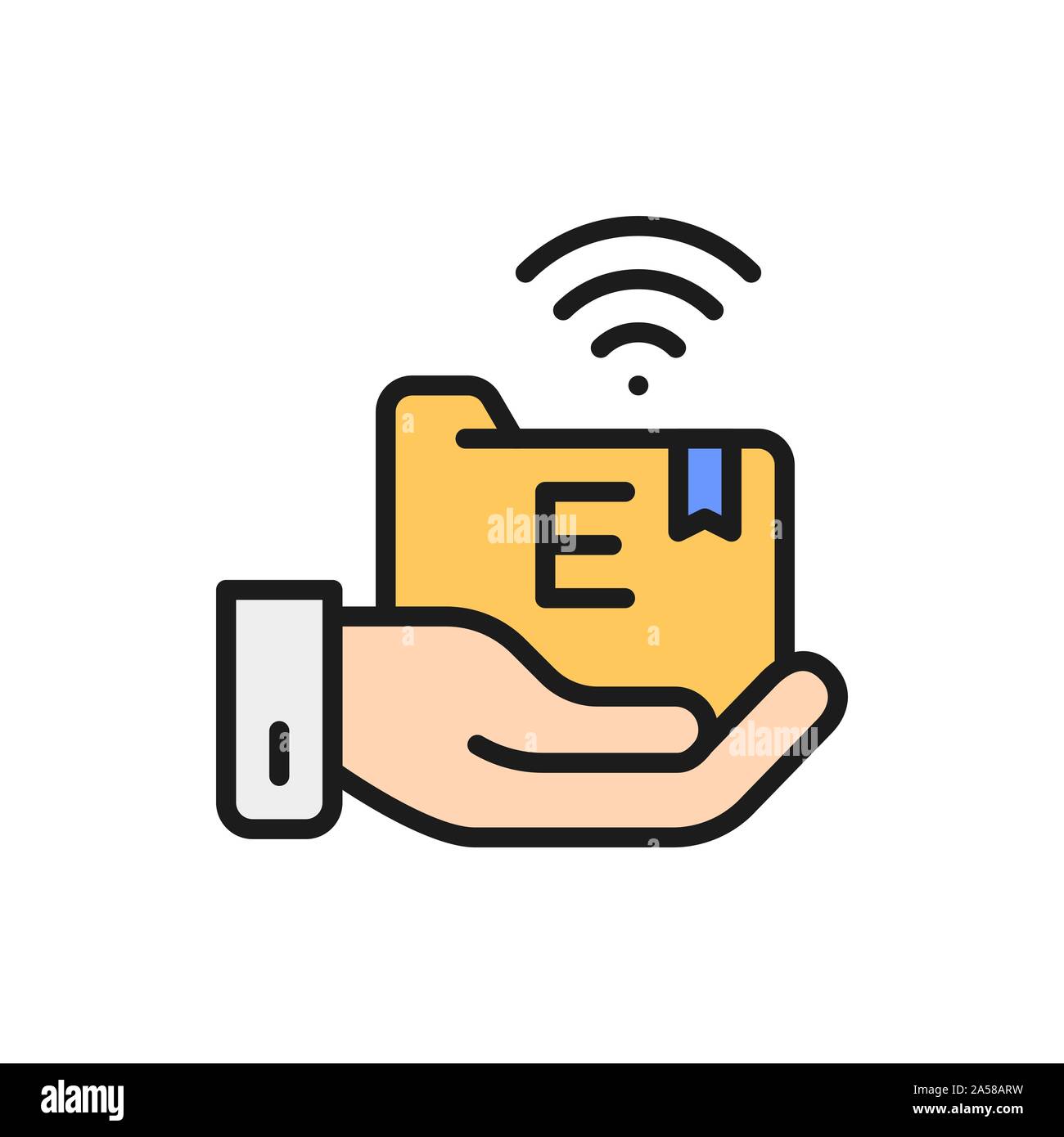 University folder icon outline hi-res stock photography and images - Alamy