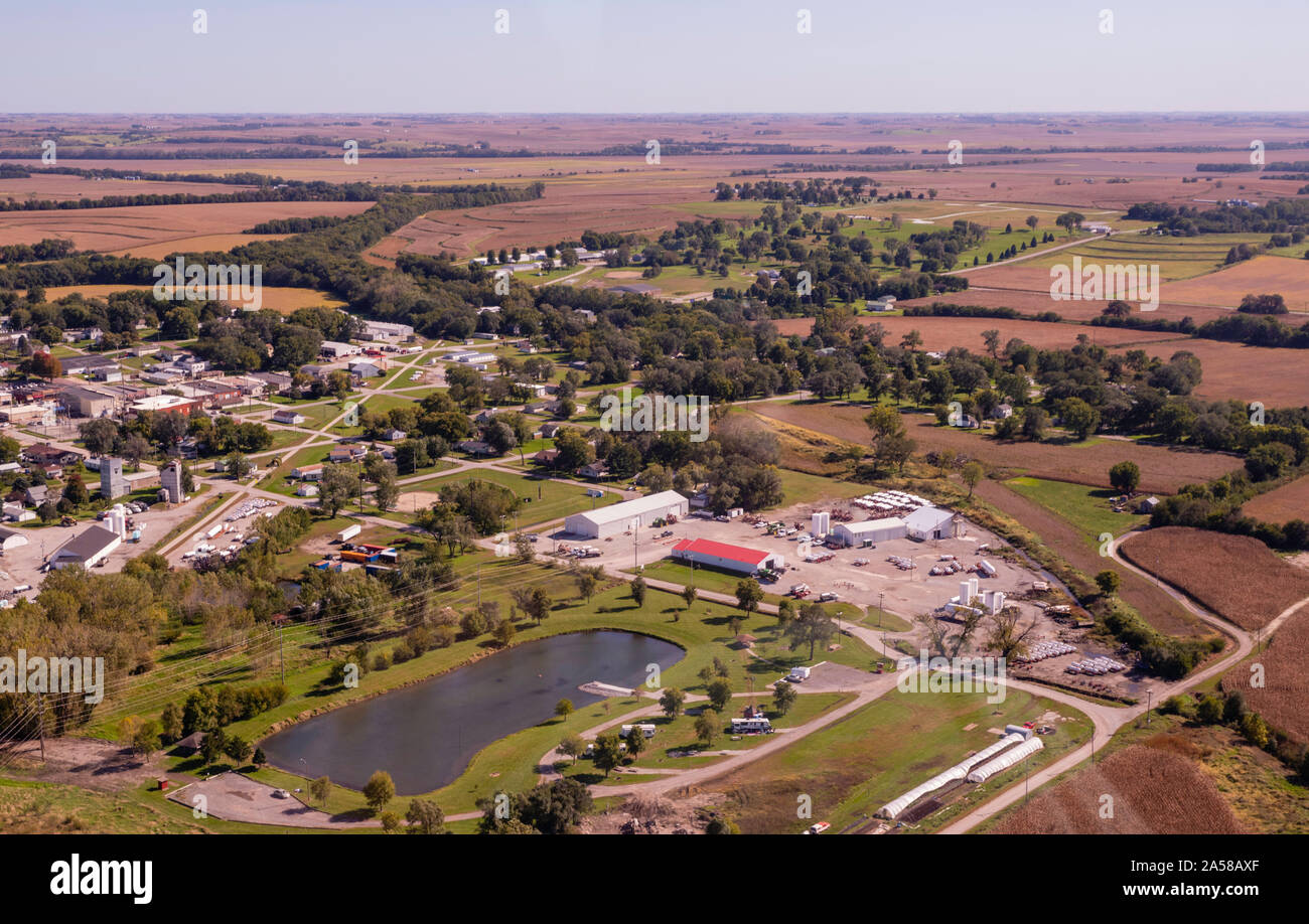Aerial photograph of Malvern, Mills County, Iowa, USA Stock Photo - Alamy