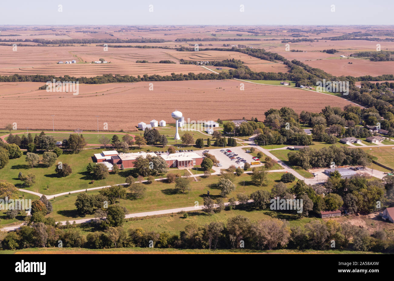 Aerial photograph of Malvern, Mills County, Iowa, USA Stock Photo - Alamy