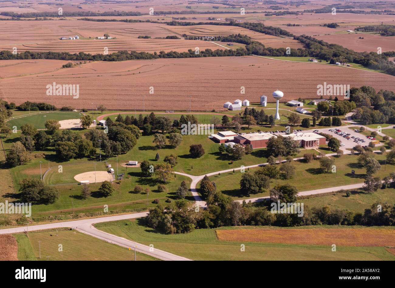 Aerial photograph of Malvern, Mills County, Iowa, USA Stock Photo - Alamy