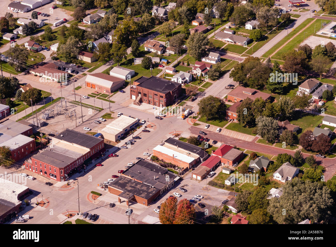 Aerial photograph of Malvern, Mills County, Iowa, USA Stock Photo - Alamy