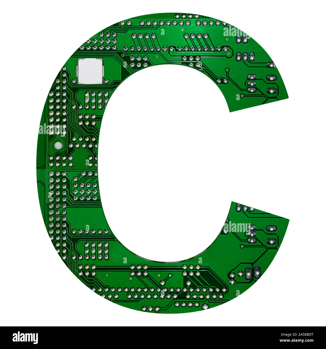 Letter C, Alphabet in circuit board style. Digital hi-tech letter ...