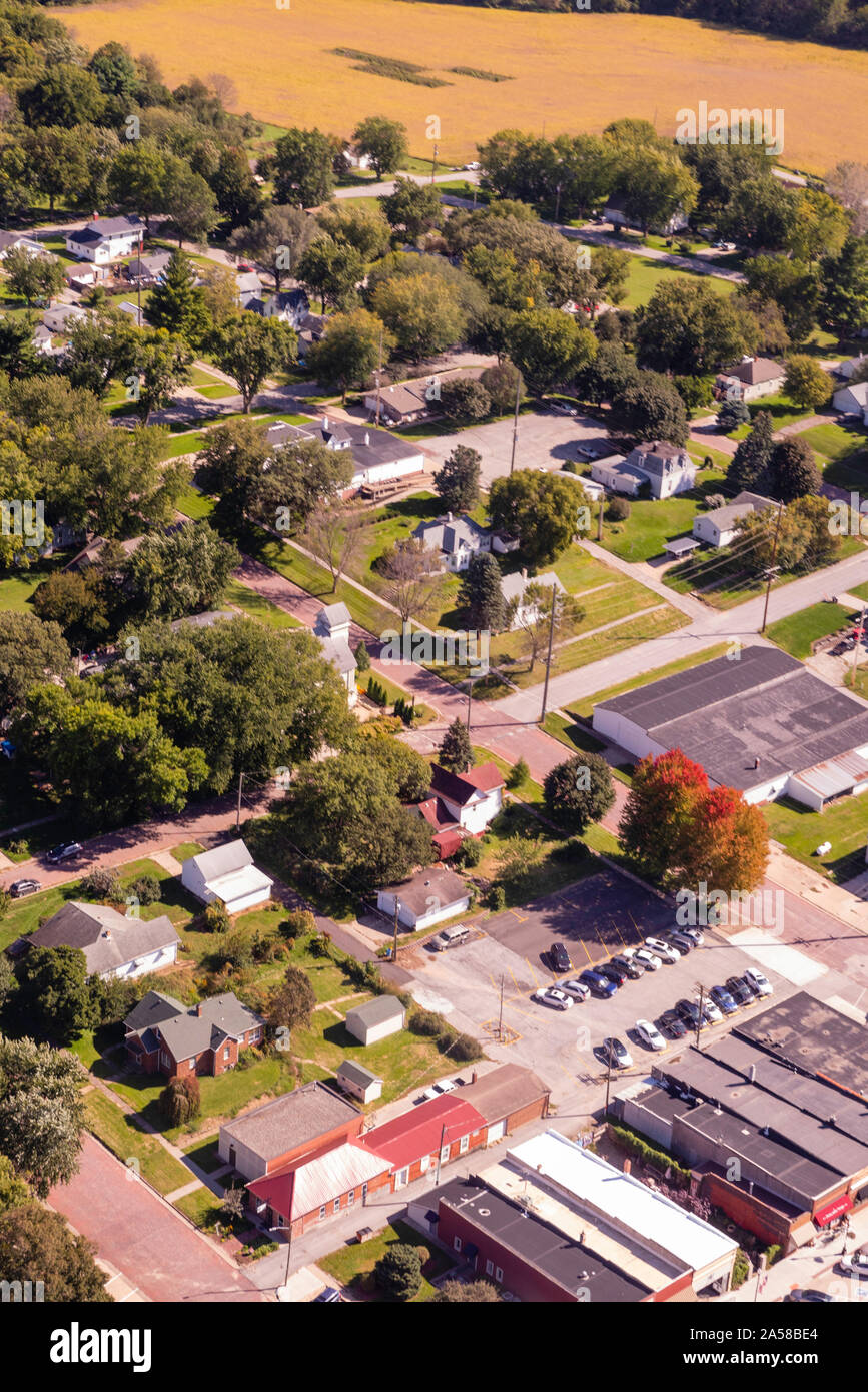 Aerial photograph of Malvern, Mills County, Iowa, USA Stock Photo - Alamy