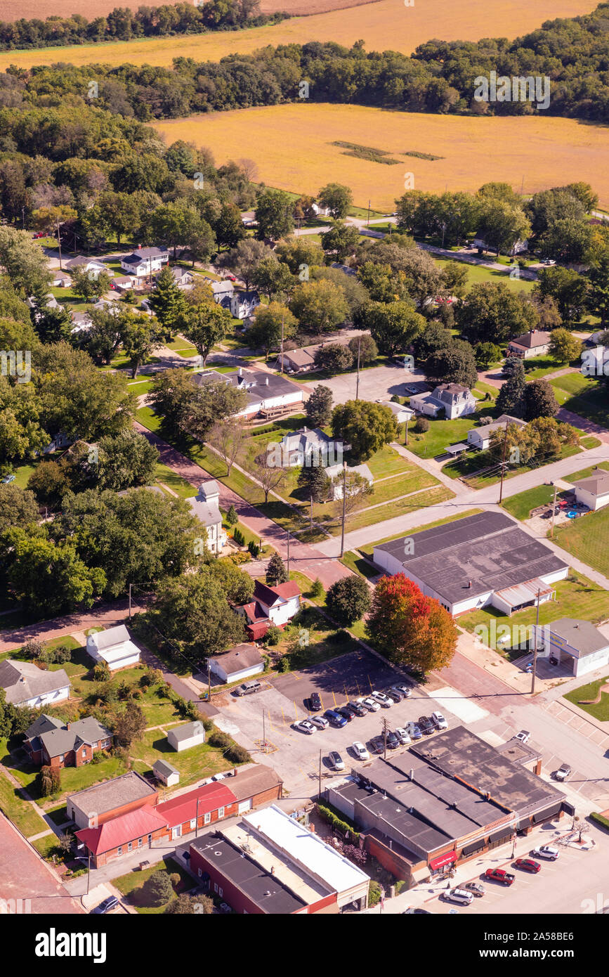 Aerial photograph of Malvern, Mills County, Iowa, USA Stock Photo - Alamy