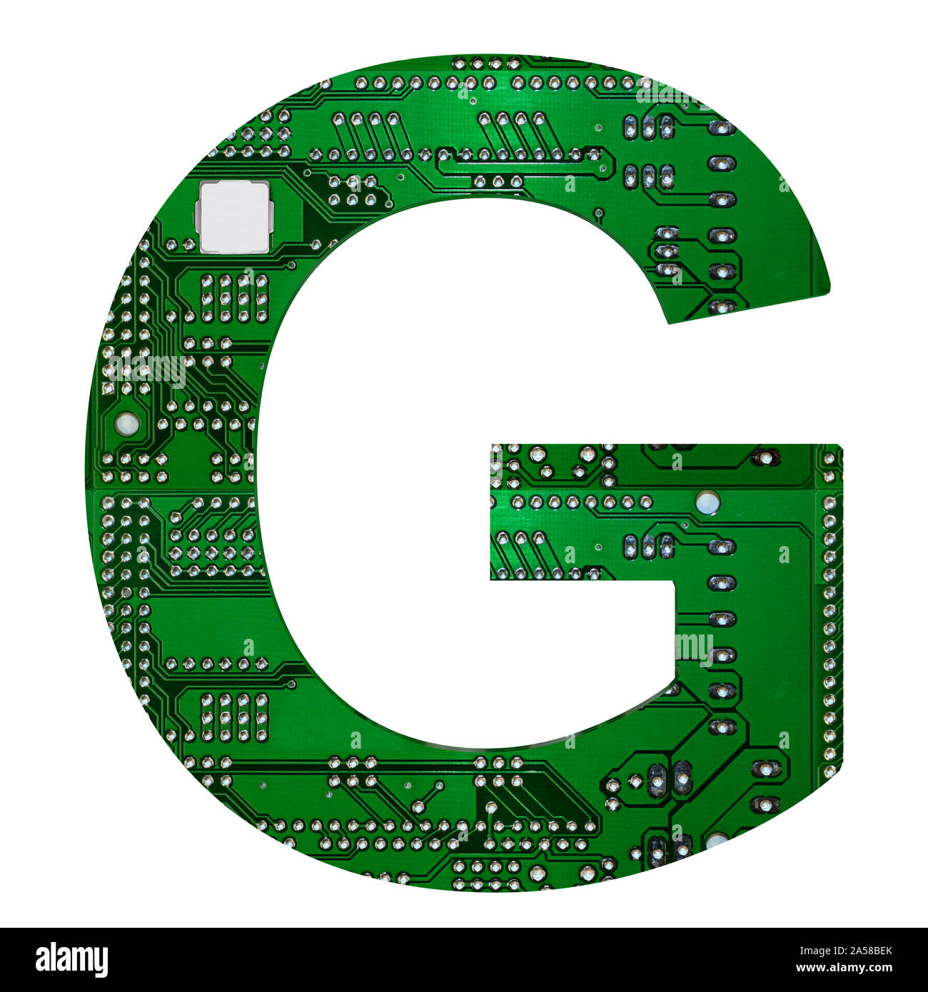 Letter G, Alphabet in circuit board style. Digital hi-tech letter ...