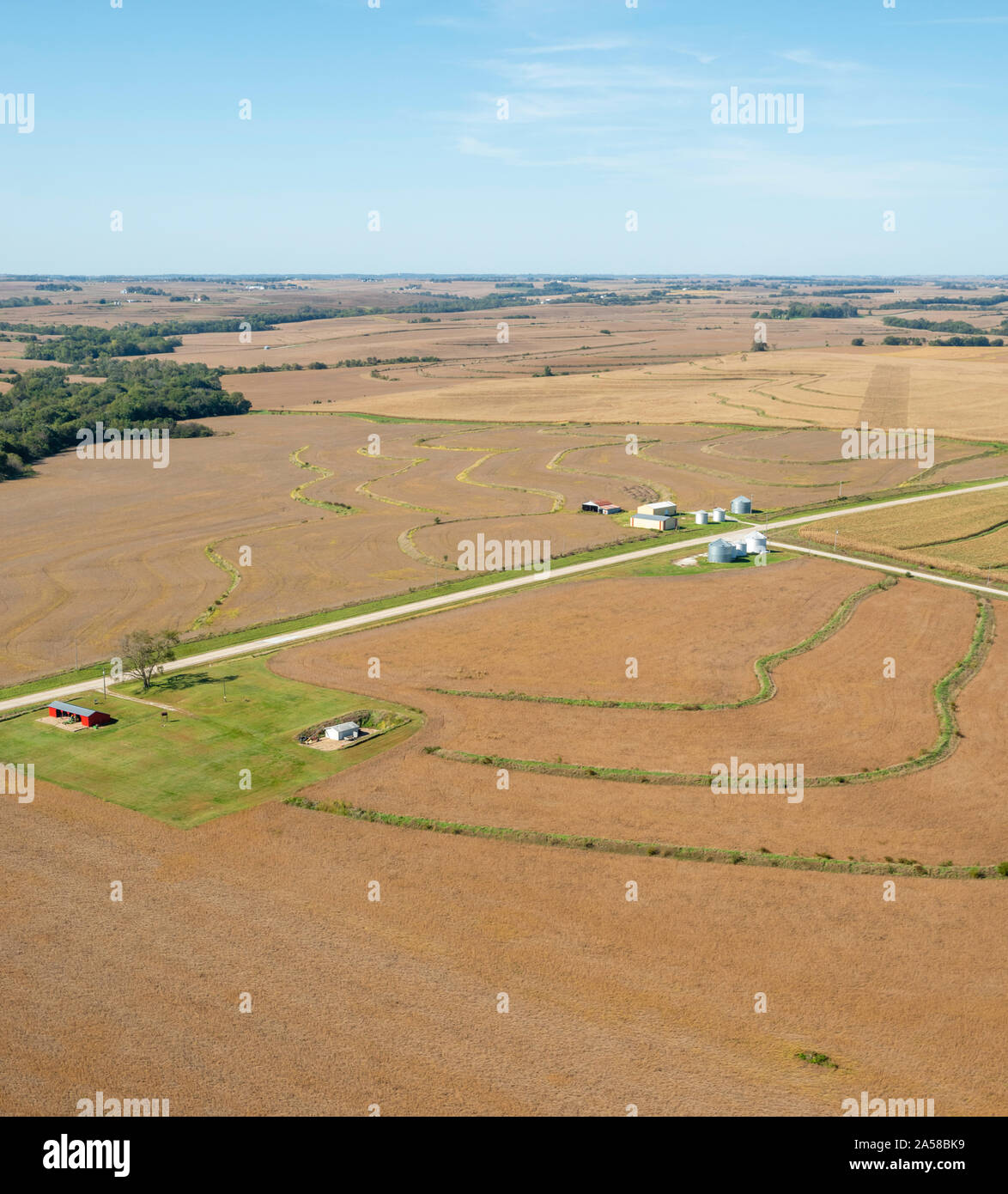 Aerial photograph of rural farmland in Mills County, Iowa, USA Stock ...