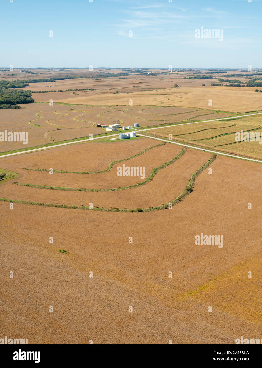 Aerial photograph of rural farmland in Mills County, Iowa, USA Stock ...