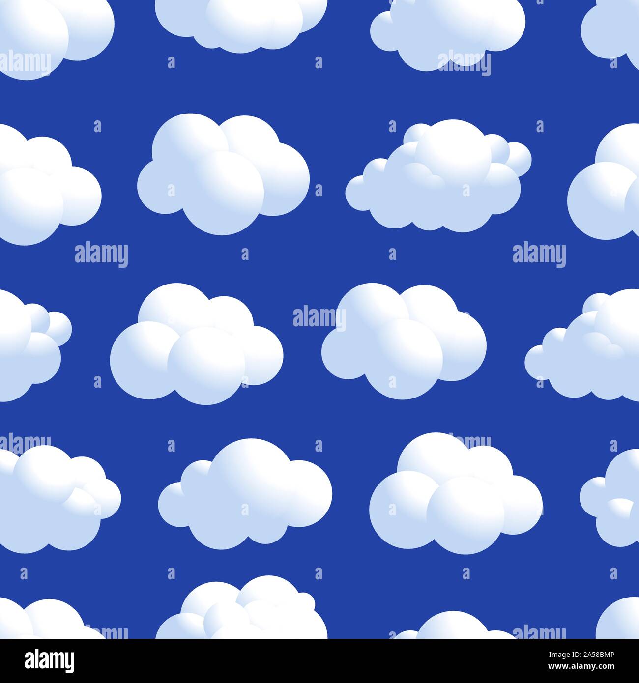 Vector Cloud seamless pattern. Natural air with fluffy cloudscape ...