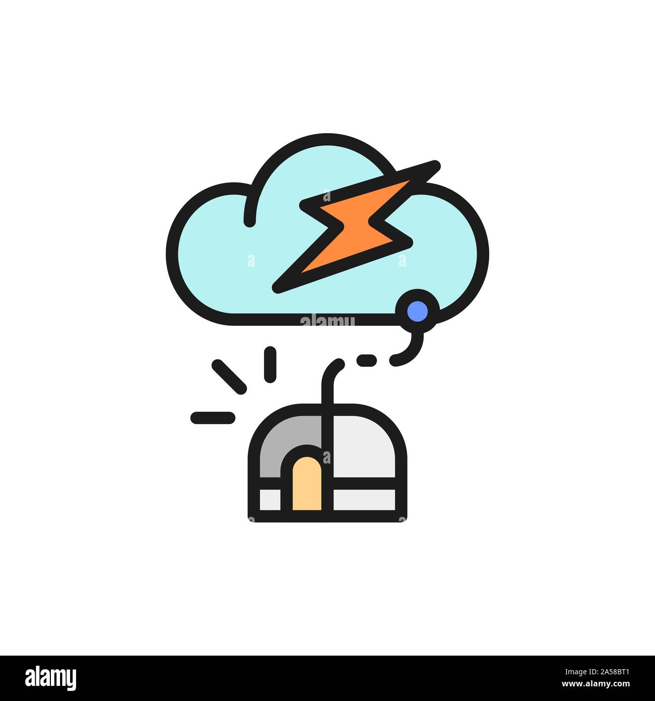 Server icon flat color Stock Vector Images - Alamy