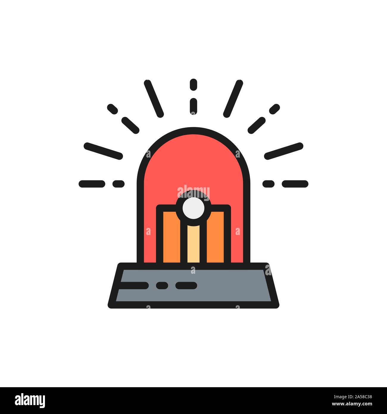 Alarm flasher icon outline Cut Out Stock Images & Pictures - Alamy