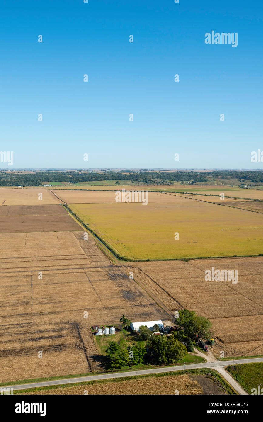 Aerial photograph of rural farmland in Mills County, Iowa, USA Stock ...