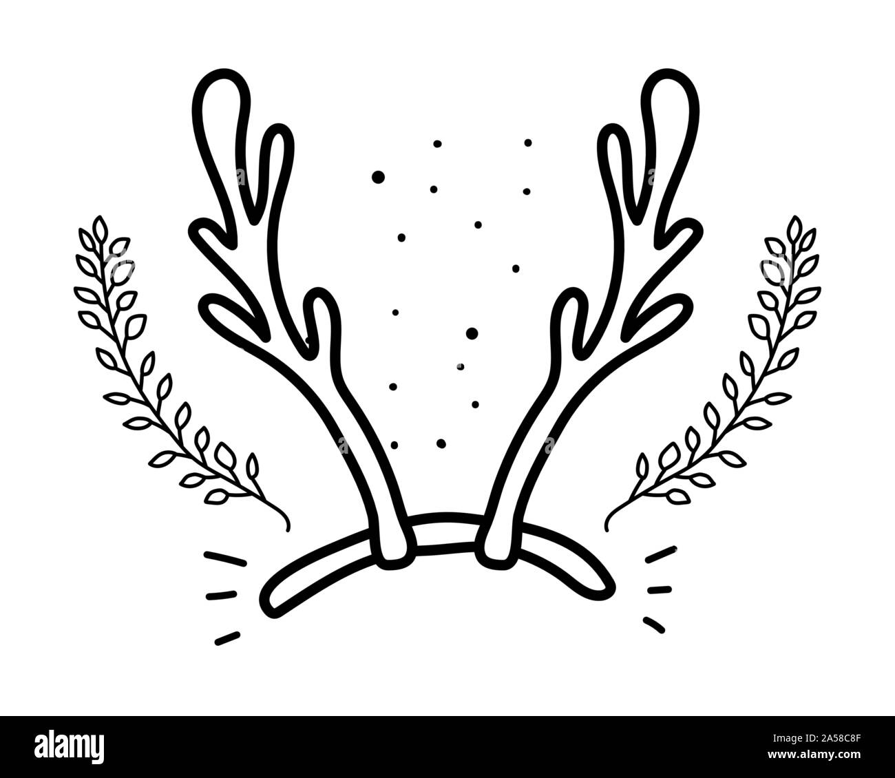 Christmas reindeer horns headband Cut Out Stock Images & Pictures - Alamy