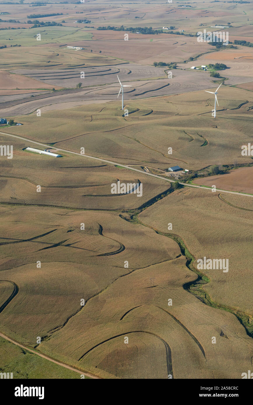 Aerial photograph of rural farmland in Crawford County, Iowa, USA Stock ...