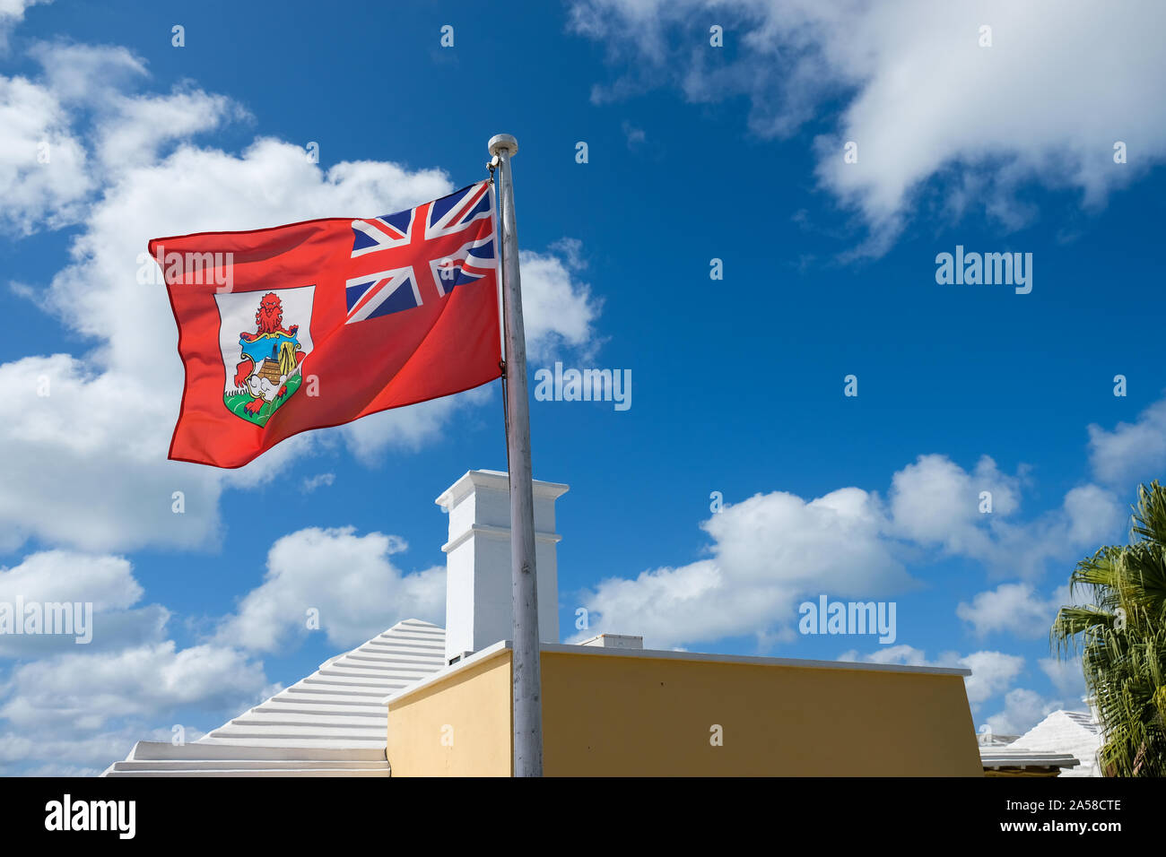 Bermuda flag flies in St. Georges Bermuda Stock Photo - Alamy