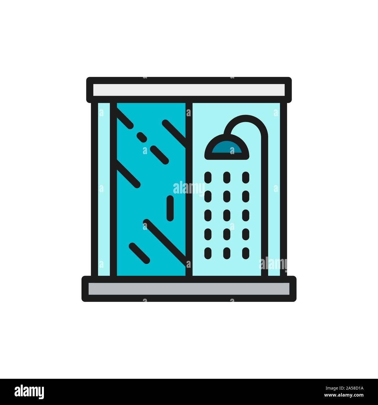 Shower cabin icon black hi-res stock photography and images - Alamy