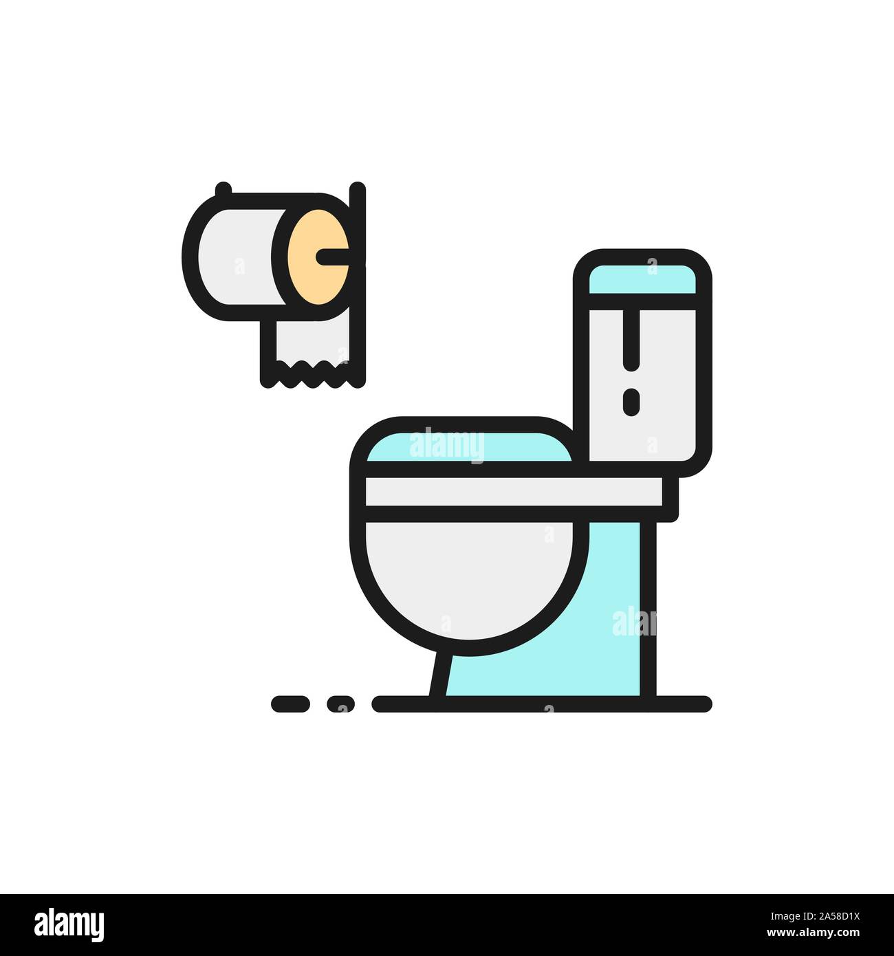 Toilet, bathroom, wc flat color line icon Stock Vector Image & Art - Alamy