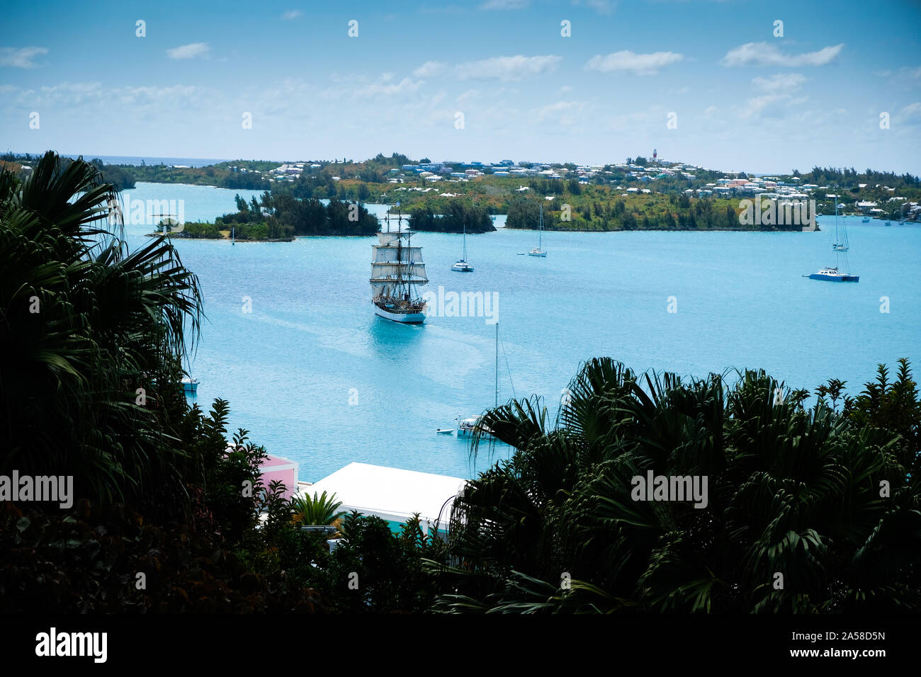 Sailing vessel Picton Castle in St. Georges Harbor, Bermuda Stock Photo ...