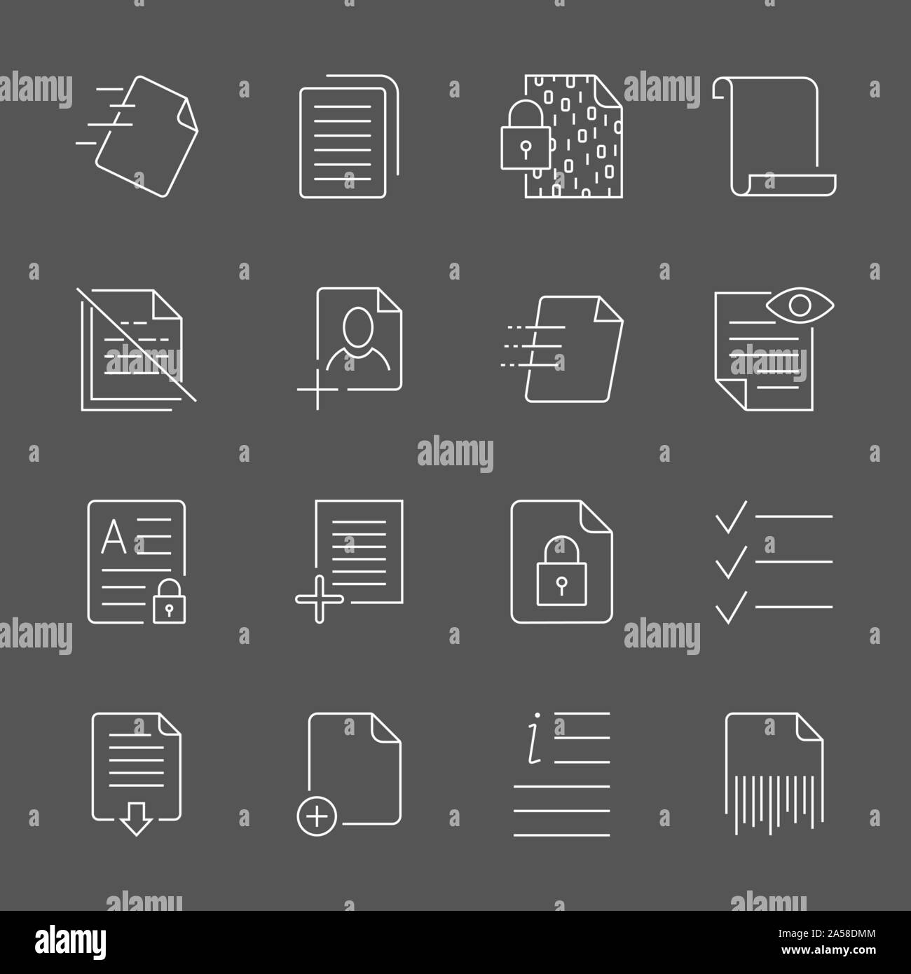 Documents icons. Vector Illustration. Editable Stroke. EPS 10 Stock ...