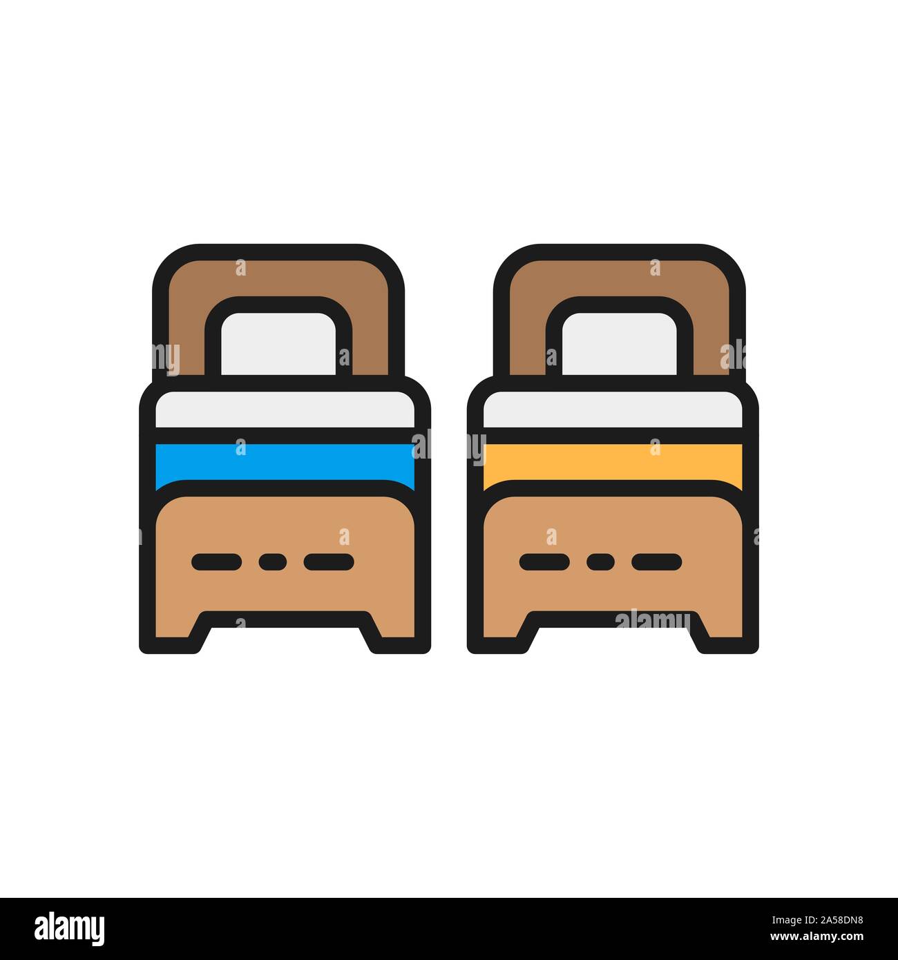 Two beds bedroom Stock Vector Images - Alamy