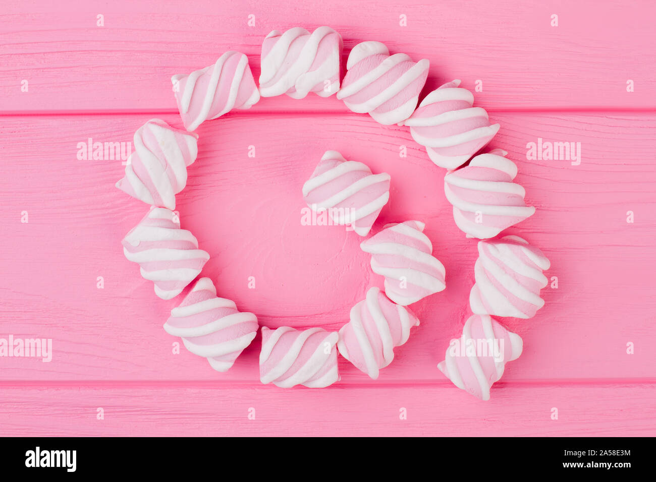 Flat lay composition with delicious marshmallows Stock Photo - Alamy